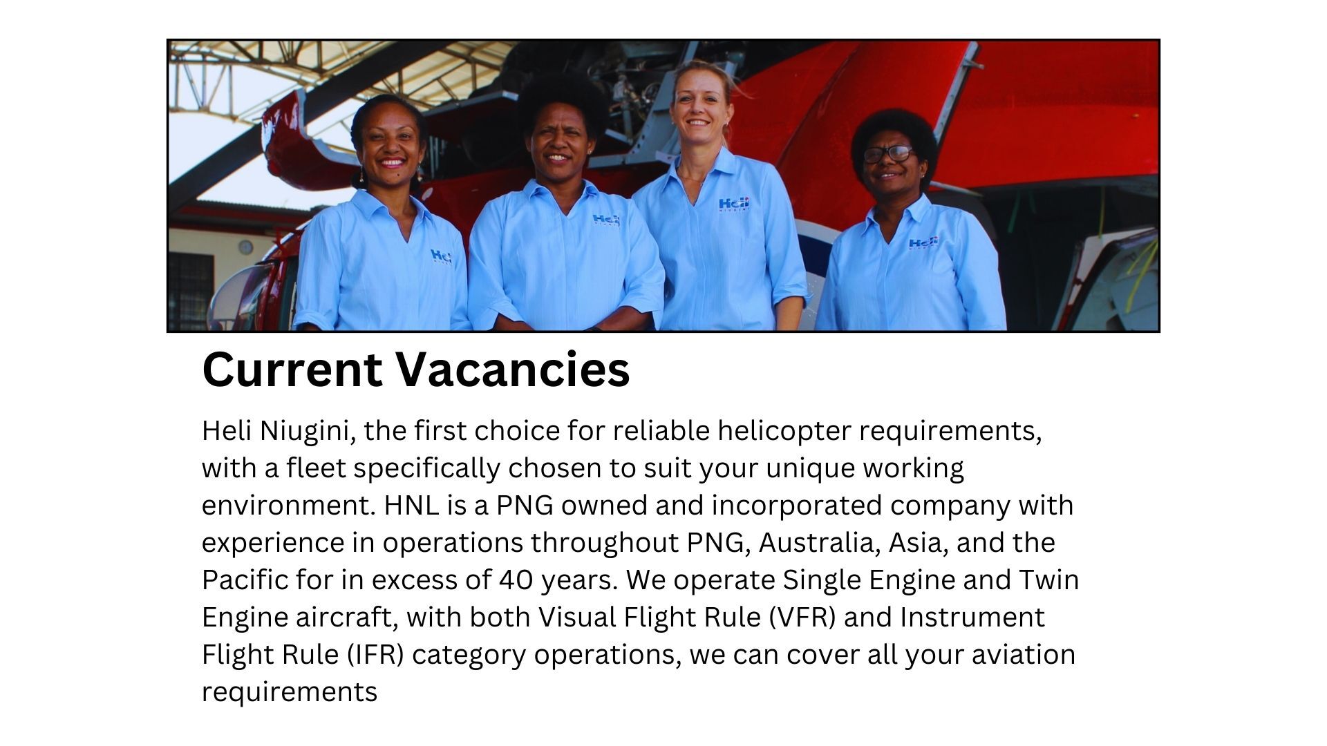Careers Heli Niugini Limited